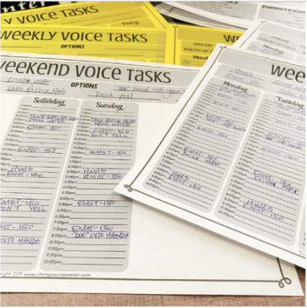 Weekly Voice Tasks Calendar for Speech Therapy – a tempo Voice Center ...
